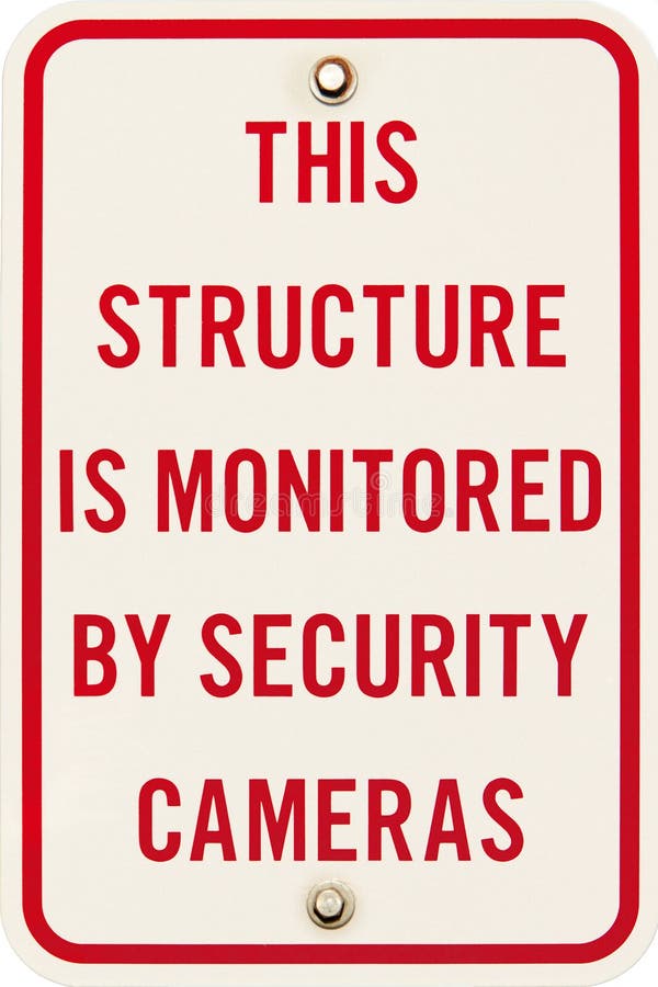 A Security Camera Monitoring Street Sign Stock Photo - Image of ...