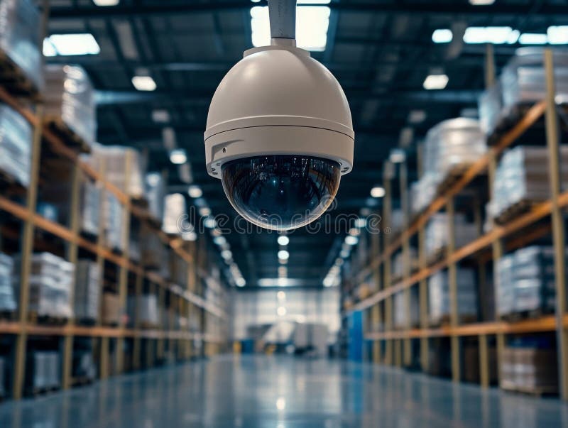 Security Camera Monitoring Warehouse Storage Stock Illustration ...