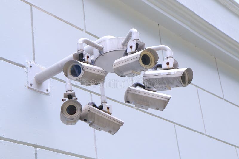 Wireless Access Point Antenna and Cctv Camera Mounted on the Pole Stock ...