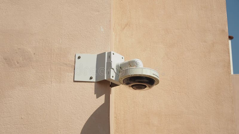 Security Camera Installation on Exterior Wall of Building Stock Video ...