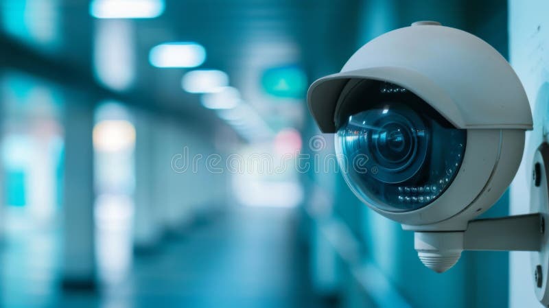 Security Camera Mounted on Building Stock Photo - Image of building ...