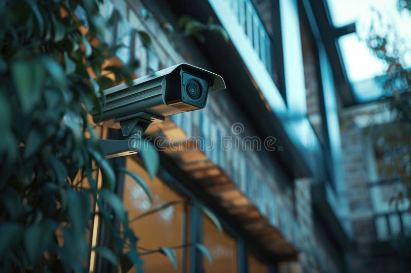 A Security Camera Mounted on a Building. Suitable for Surveillance ...