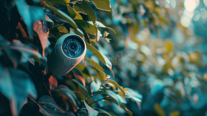Security Camera Mounted Bush Branch Green Forested Area Stock Photos ...
