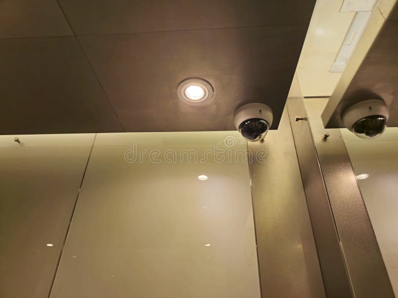 Security Camera Mounted Ceiling of the Lift Stock Photo - Image of park ...