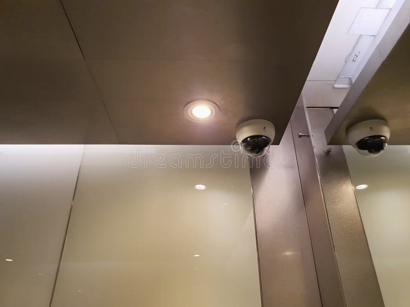 Security Camera Mounted Ceiling of the Lift Stock Photo - Image of safe ...