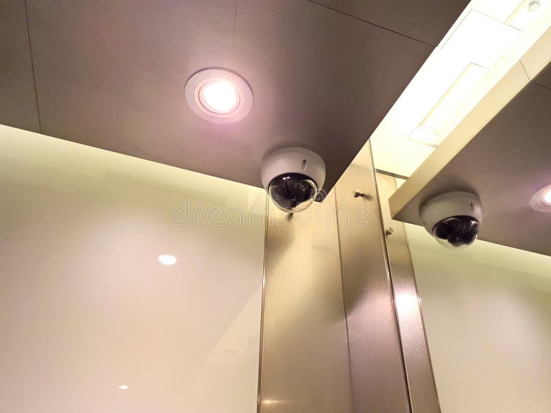 Security Camera Mounted Ceiling of the Lift Stock Image - Image of ...