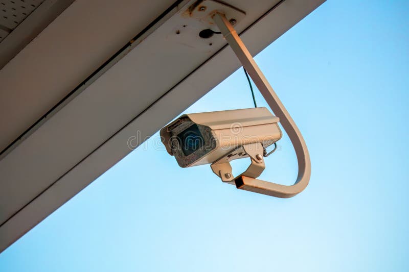 Security Camera on Building Exterior Stock Image - Image of equipment ...