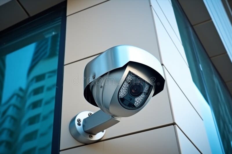 Security Camera Mounted on the Facade of the Modern Building Stock ...