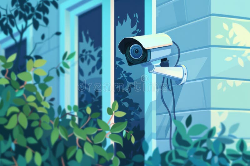 A Security Camera Mounted on a House Wall. Ideal for Home Security ...