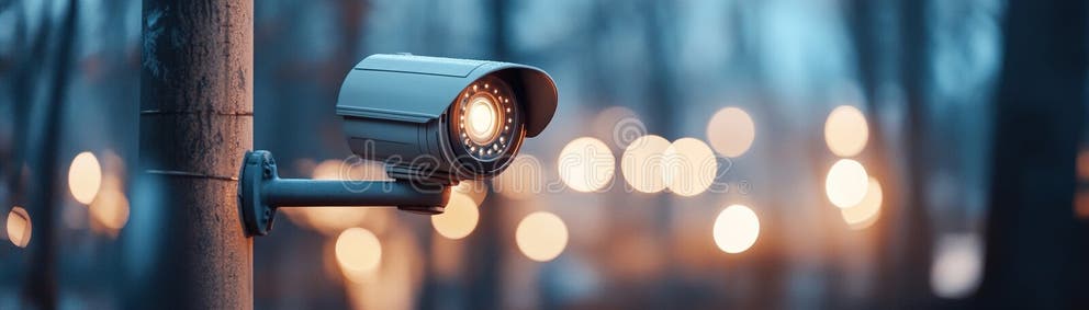 A Security Camera is Mounted on a Pole, Capturing Outdoor Activity at ...