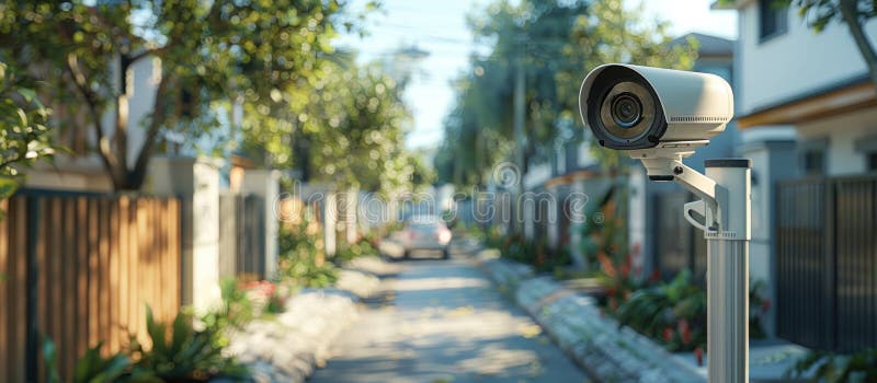 Security Camera Monitoring House Stock Image - Image of motion ...