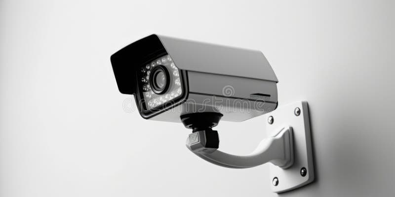 A Security Camera Mounted on the Side of a Wall. Ideal for Surveillance ...
