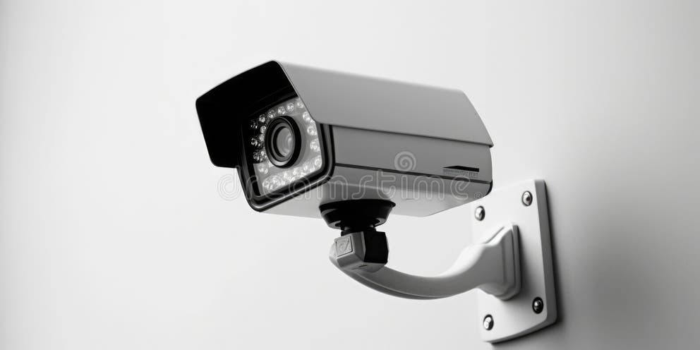 A Security Camera Mounted on the Side of a Wall. Ideal for Surveillance ...