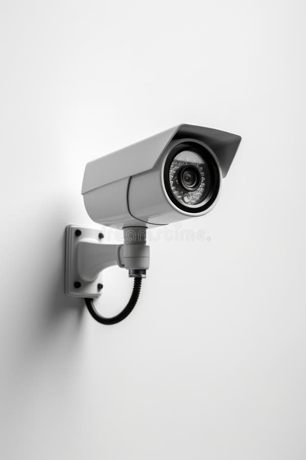 A Security Camera Mounted on the Side of a Wall. Suitable for ...