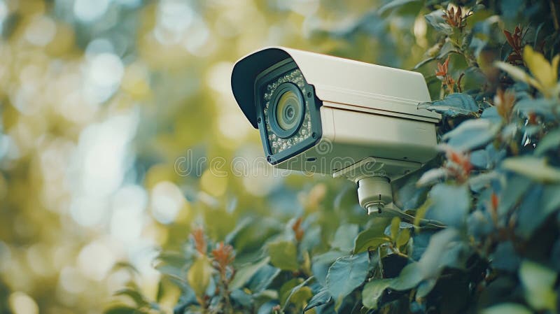 A Security Camera Mounted on the Trunk of a Tree, Capturing Footage of ...
