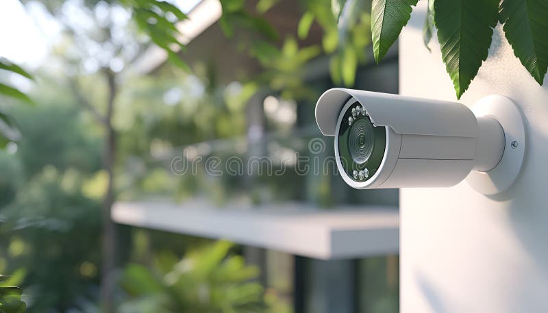 Security Camera Mounted on the Wall of a Modern House. Concept of Home ...