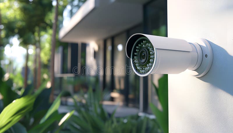 Security Camera Mounted on the Wall of a Modern House. Concept of Home ...