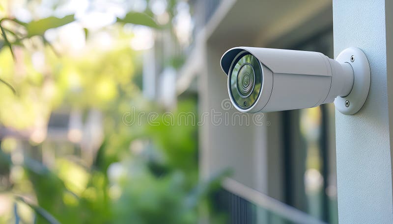 Security Camera Mounted on the Wall of a Modern House. Concept of Home ...