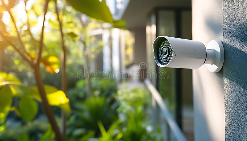 Security Camera Mounted on the Wall of a Modern House. Concept of Home ...