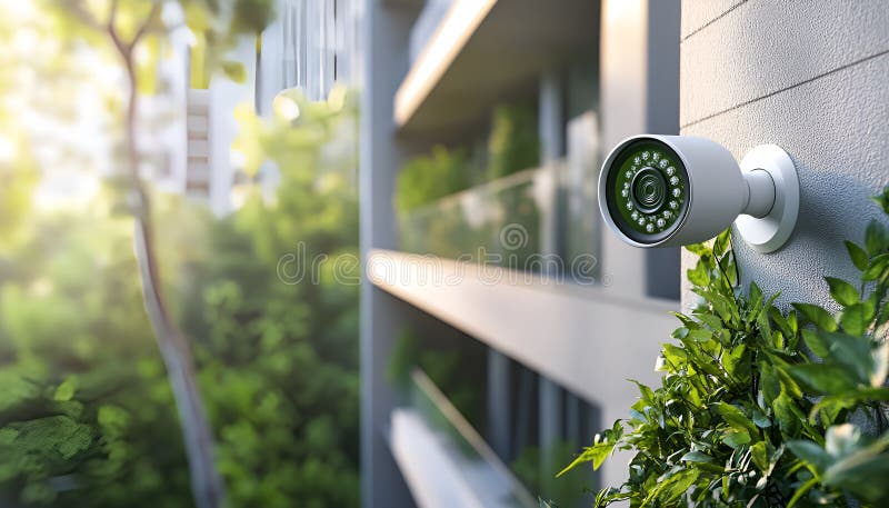 Security Camera Mounted on the Wall of a Modern House. Concept of Home ...
