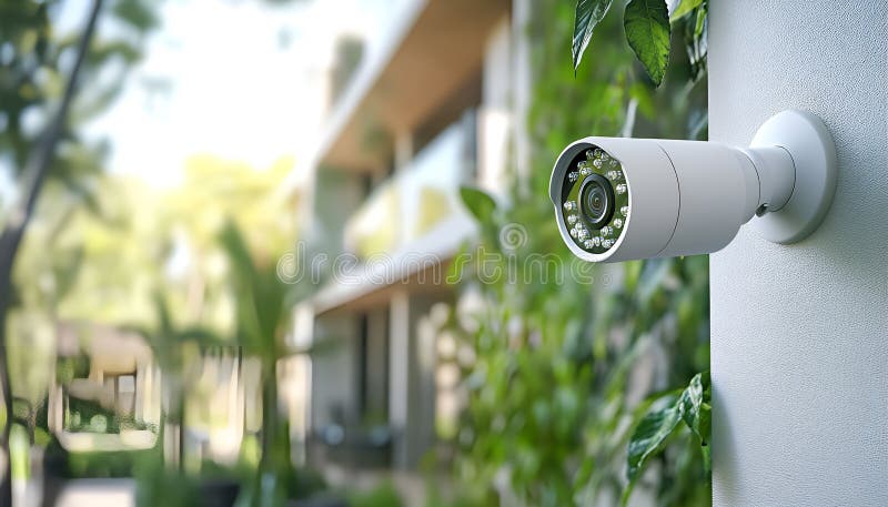 Security Camera Mounted on the Wall of a Modern House. Concept of Home ...