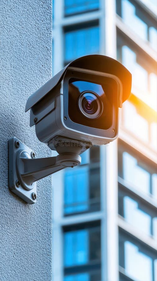 Security Camera Mounted on a Wall of a School Building Ensuring Safety ...