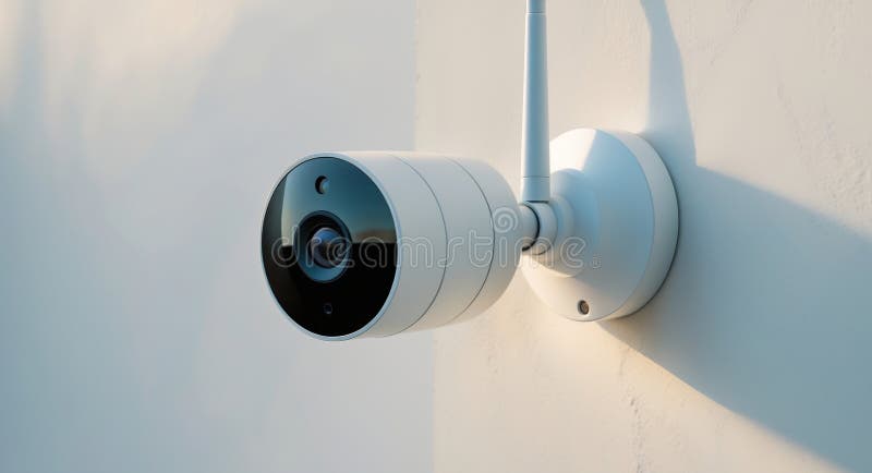 Security Camera Mounted on Wall for Surveillance Purposes Stock Photo ...