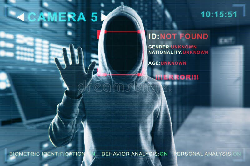 Security Camera Not Recognizing Hacker in Hoodie Standing in Blurry ...