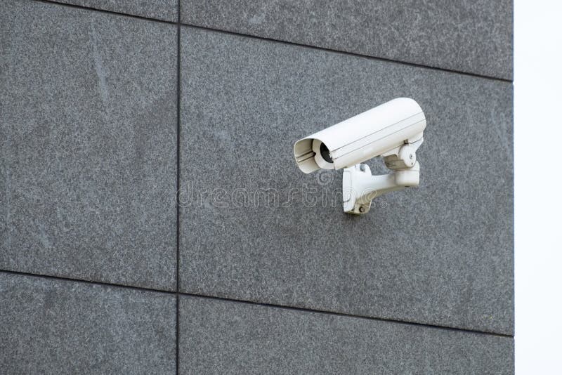 Security Camera on Office Building Stock Photo - Image of monitoring ...
