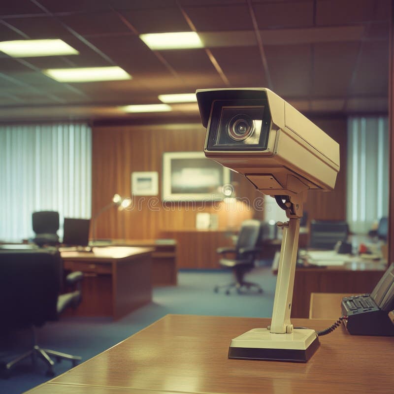 Security Camera in an Office Setting Stock Illustration - Illustration ...