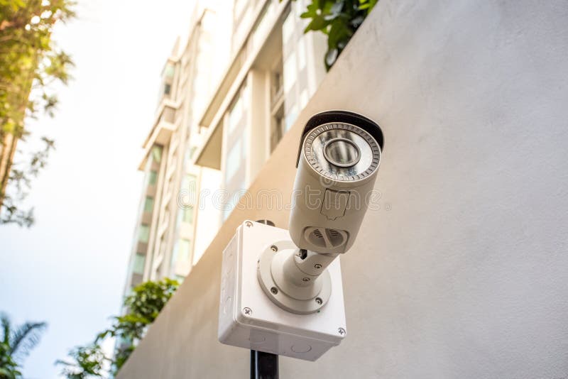 Security Camera Outdoor Building Stock Image - Image of city, safety ...
