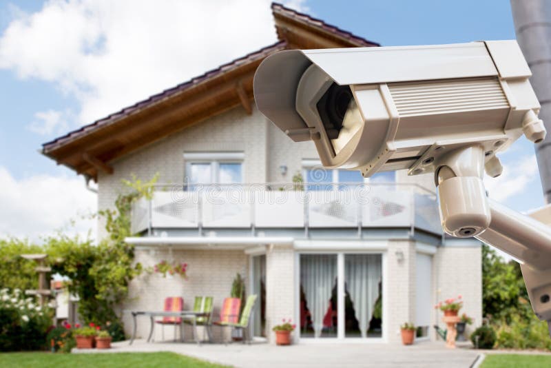 Security Camera Outside the House Stock Image - Image of alertness ...