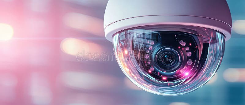 Security Camera Over Abstract Urban Bokeh Focus Protection Awareness ...