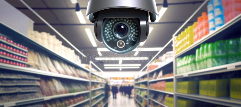A Security Camera Over a Convenience Store Perspective. Generative AI ...