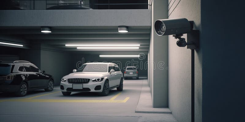 A Security Camera Overlooking a Multi-storey Car Park, Ensuring the ... A Security Camera Overlooking a Multi-storey Car Park, Ensuring the ...