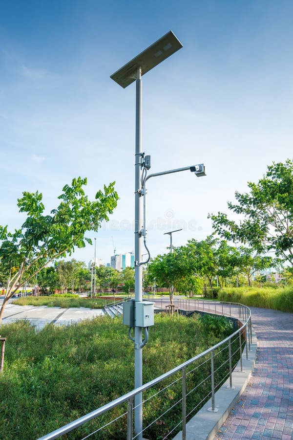 Security Camera in the Park Powered by Solar Energy,Security of Solar ...