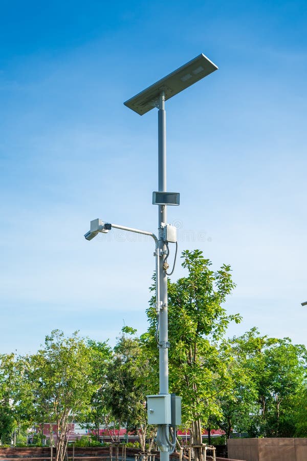 Security Camera in the Park Powered by Solar Energy,Security of Solar ...