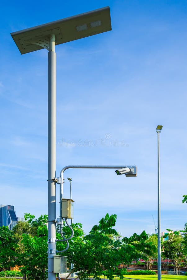 Security Camera in the Park Powered by Solar Energy,Security of Solar ...