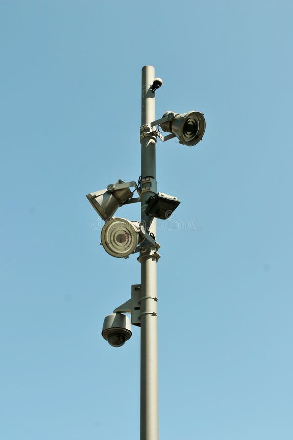 Security camera pole stock photo. Image of black, grey - 32723880