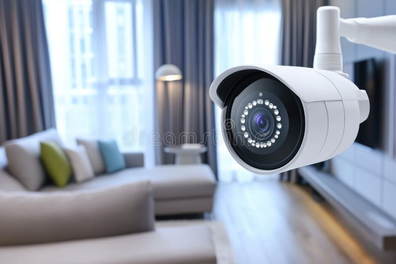 A Security Camera is Positioned in a Contemporary Living Room, Which ...