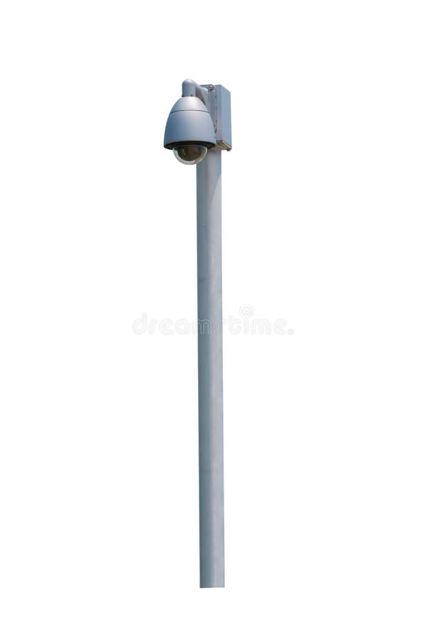 Security Camera Post Isolated on White. Stock Photo - Image of safety ...