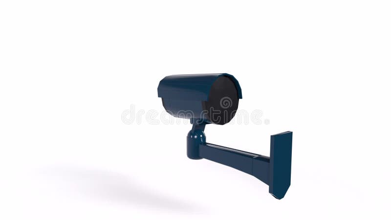 Security Camera Rotating in Loop on White Background Stock Footage ...