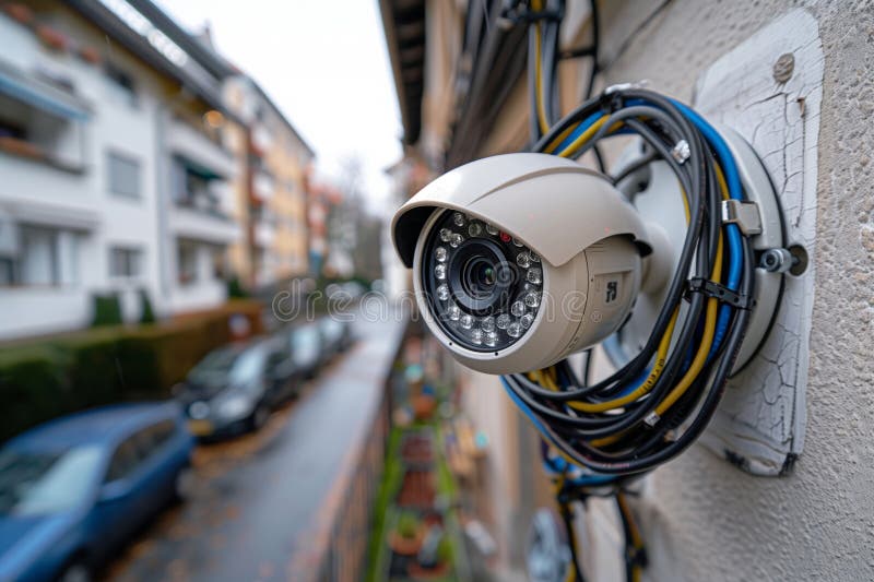 A Security Camera S Eye View of a Quiet Residential Street Stock Photo ...