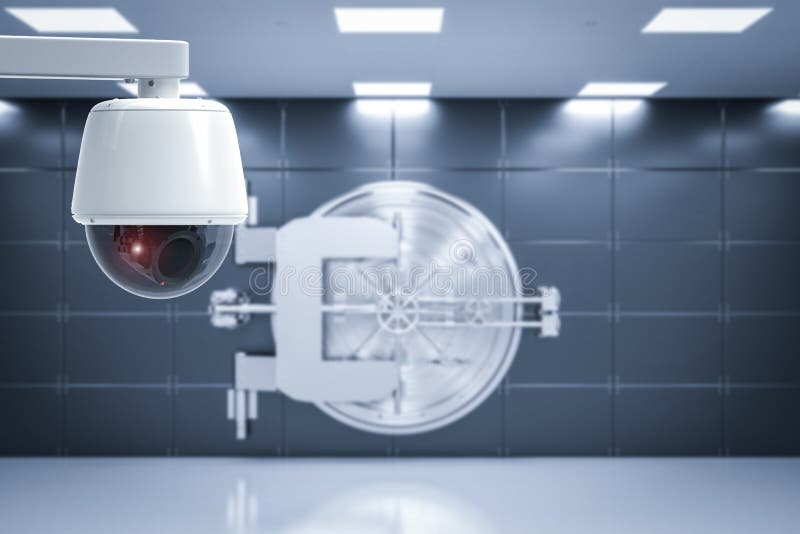 Security Camera in Safe Deposit Boxes Room Stock Illustration ...