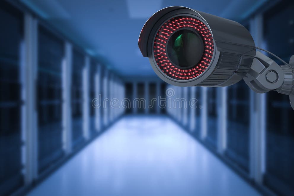 Security Camera in Server Room Stock Illustration - Illustration of ...