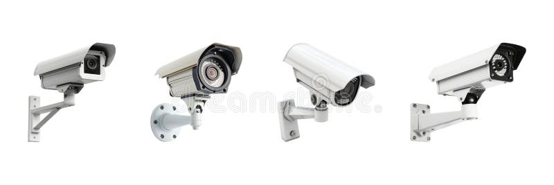 Security Camera Set Isolated on Transparent Background. CCTV ...