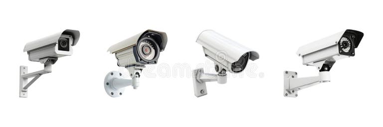 Security Camera Set Isolated on Transparent Background. CCTV ...