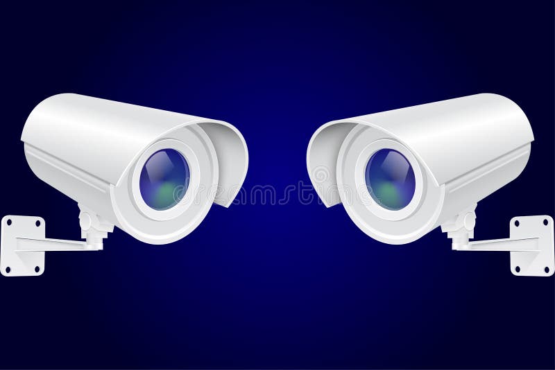 Cctv Camera Blue Background Stock Illustrations – 1,062 Cctv Camera ...