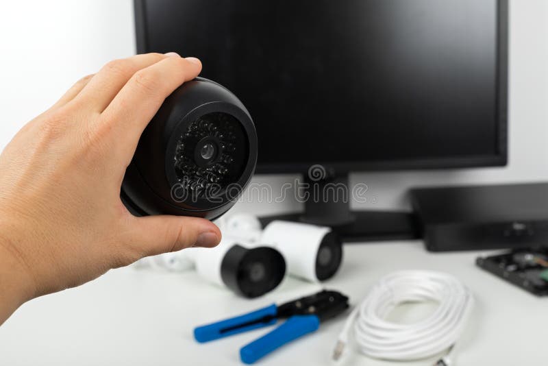 Security camera setup stock photo. Image of home, cctv - 204486868