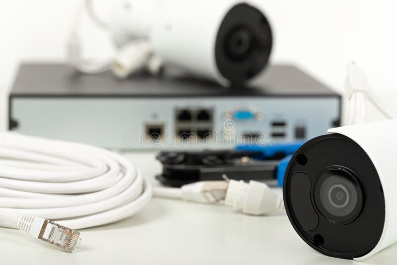 Security camera setup stock image. Image of installing - 204813111
